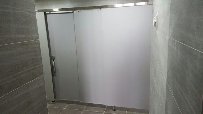 Bf인증 장애인 화장실칸막이 3연동중문 더블 슬라이드 큐비클 3연동 미닫이문 스윙도어gs자이