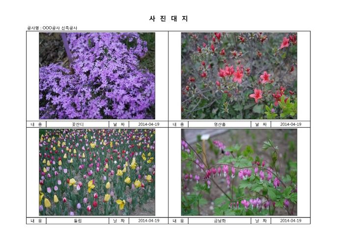 사진대지 양식사진대지 프로그램 출력물
