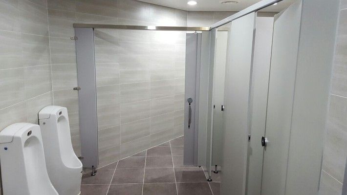 Bf인증 장애인 화장실칸막이 3연동중문 더블 슬라이드 큐비클 3연동 미닫이문 스윙도어gs자이