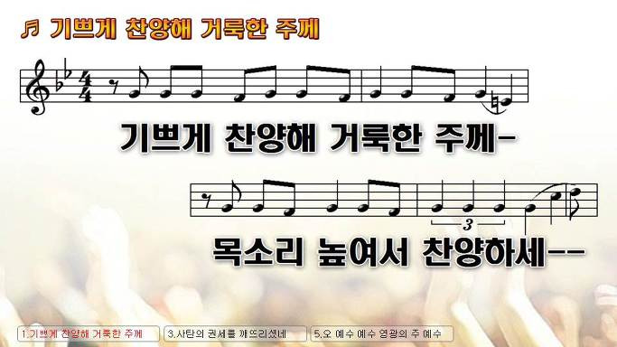 기쁘게 찬양해 거룩한 주께 목소리 높여서 찬양하세 영광의 왕 Nwc Ppt 악보 가사