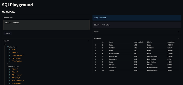 SQL 쿼리 테스트 사이트 (Streamlit App)