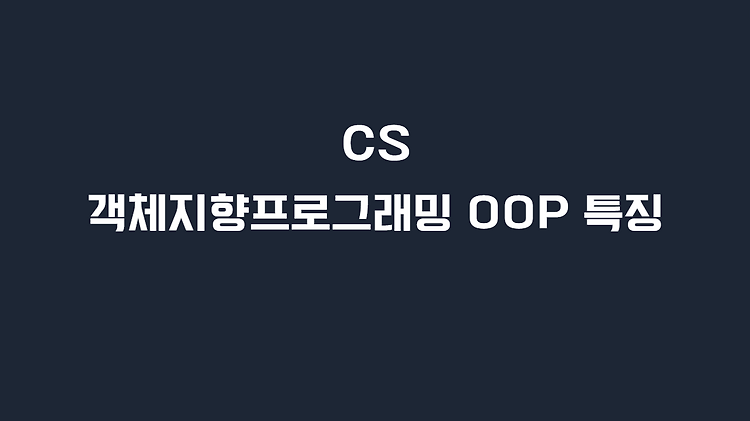 [CS]객체지향프로그래밍(OOP) 특징 — 카멜레온 개발자 이야기
