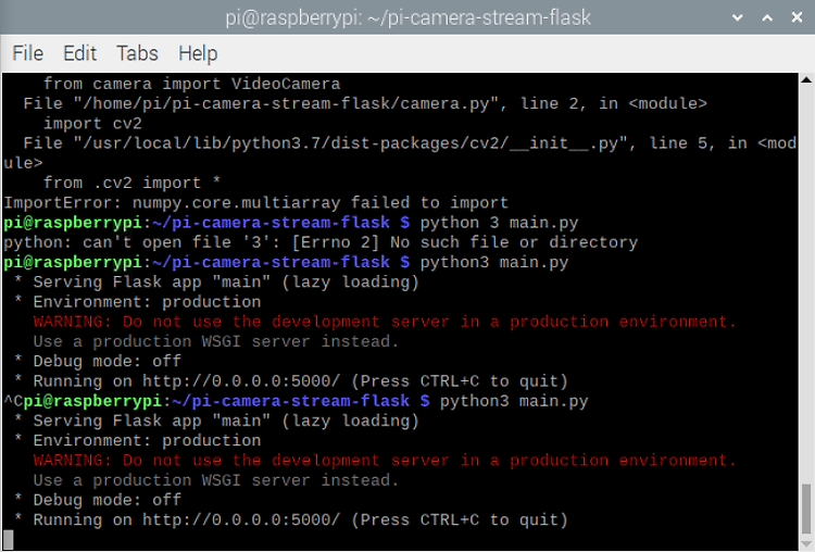 라즈베리파이 - 실시간 웹 스트리밍(pi-camera-streaming-flask) — 재미있는