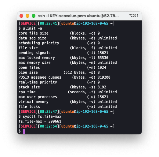 Max-user-processes와 Open files에 대해서 잘 모릅니다. — journey