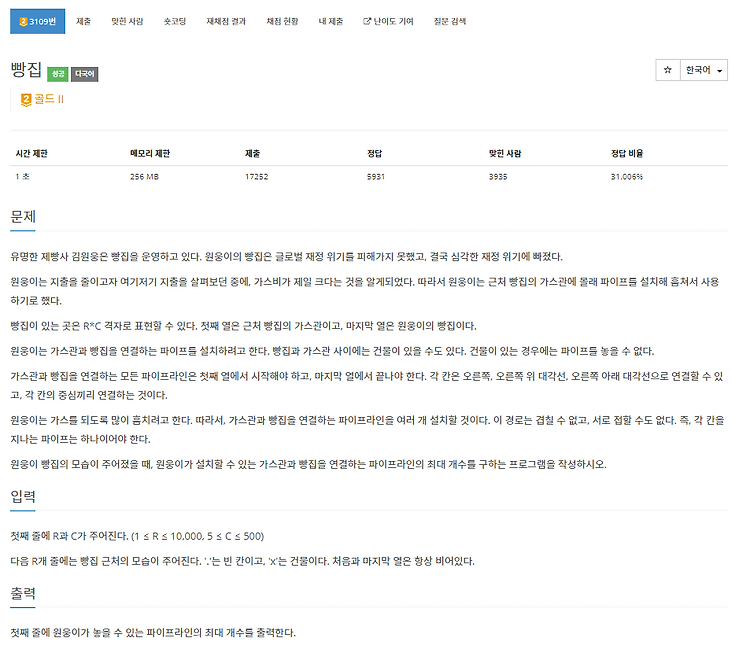 [BOJ 3109] 빵집 (Java) — 기록하고 또 기록하기