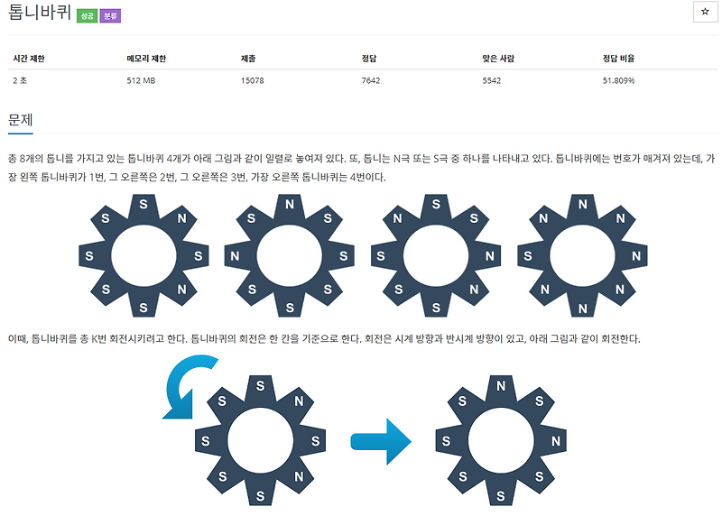BOJ : 14891 톱니바퀴
