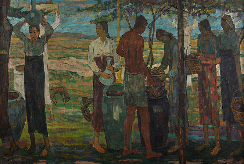 박항섭 [1923-1979]-포도원의 하루 - 1955년-캔버스에 유채 - 126.5×188㎝