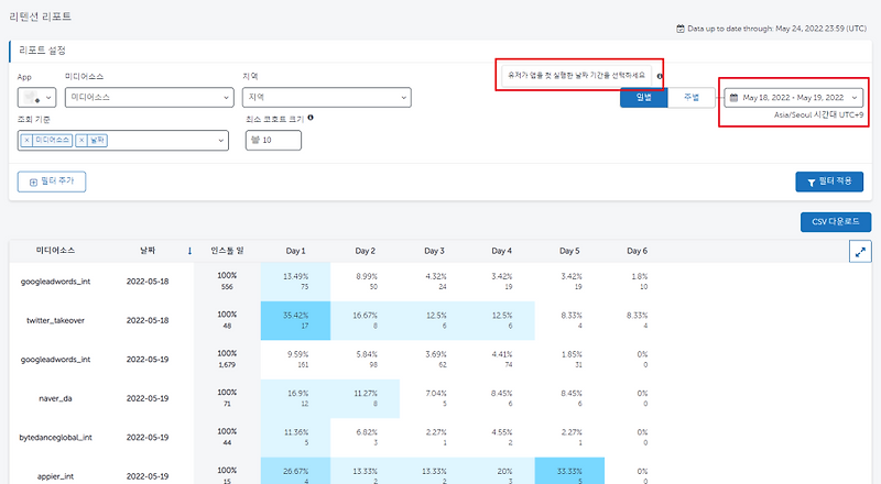MMP 앱스플라이어(Appsflyer)로 앱 리텐션 확인하기