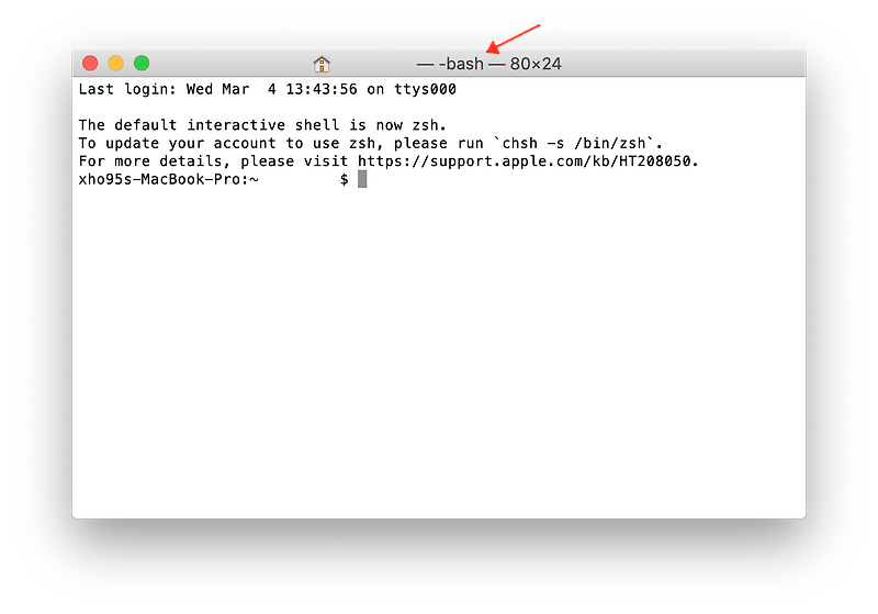 macOS: 기본 쉘 (shell) 이 된 zsh 설정하기