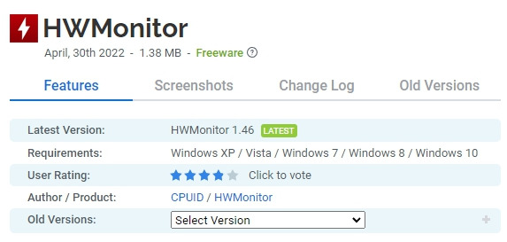 HWMonitor 무료 다운로드