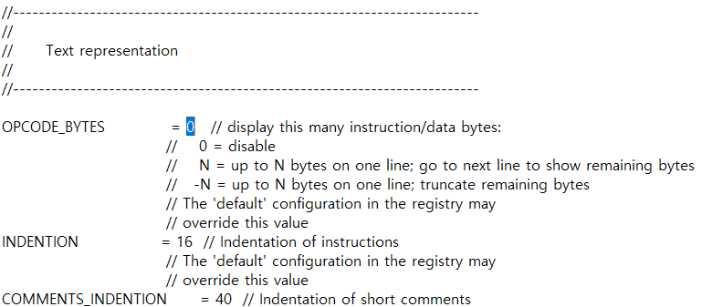 IDA Pro OPCode Hex 표시