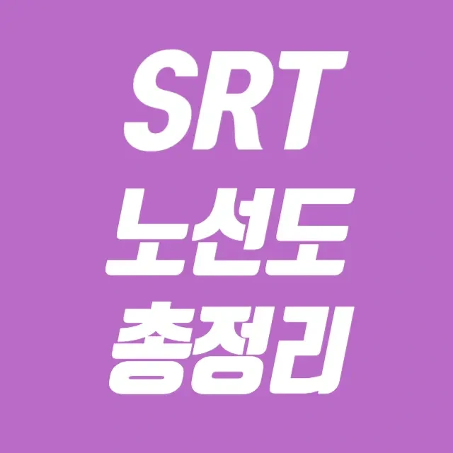 SRT 노선도 기반의 새로워진 SRT 노선 총정리
