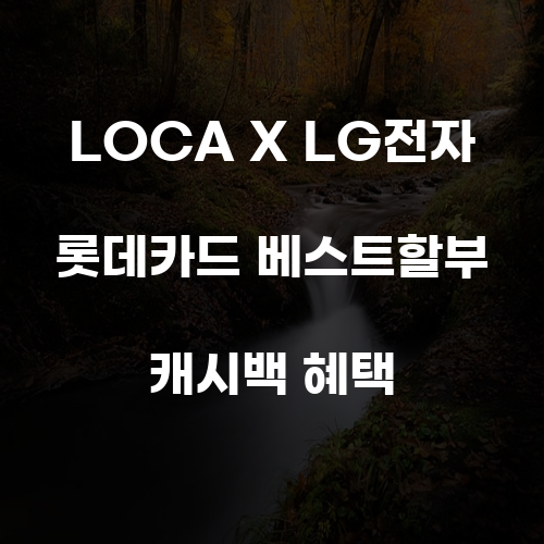LOCA X LG전자 롯데카드 베스트할부 캐시백 혜택