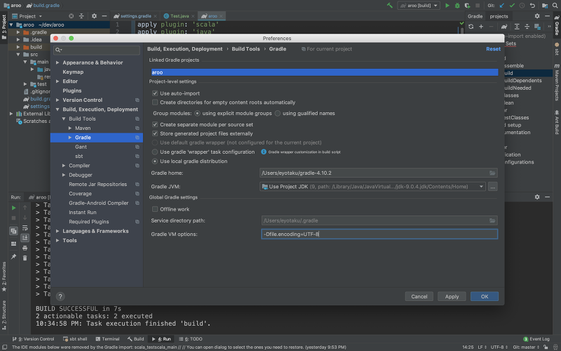[IntelliJ/Gradle] unmappable character for encoding MS949 해결 (UTF-8로 build task 실행)