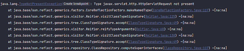 [Swagger Error] java.lang.TypeNotPresentException: Type javax.servlet.http.HttpServletRequest ...