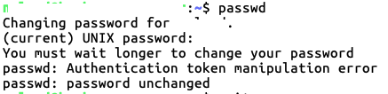 [Ubuntu] passwd: Authentication token manipulation error