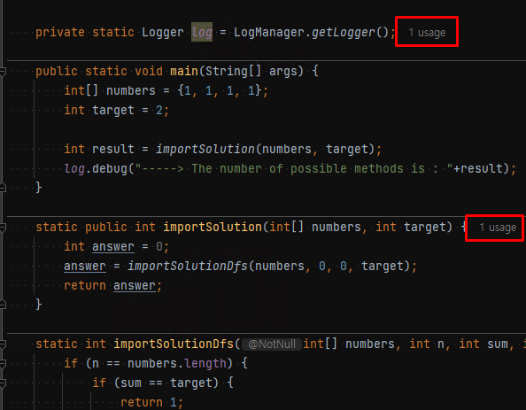 [IntelliJ] Inlay Hints : "usages" 설정하기