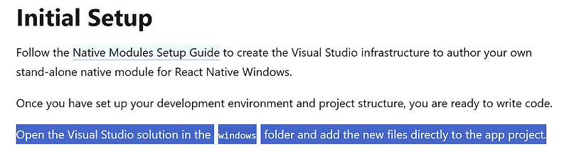 [react native windows] native module 연결하기