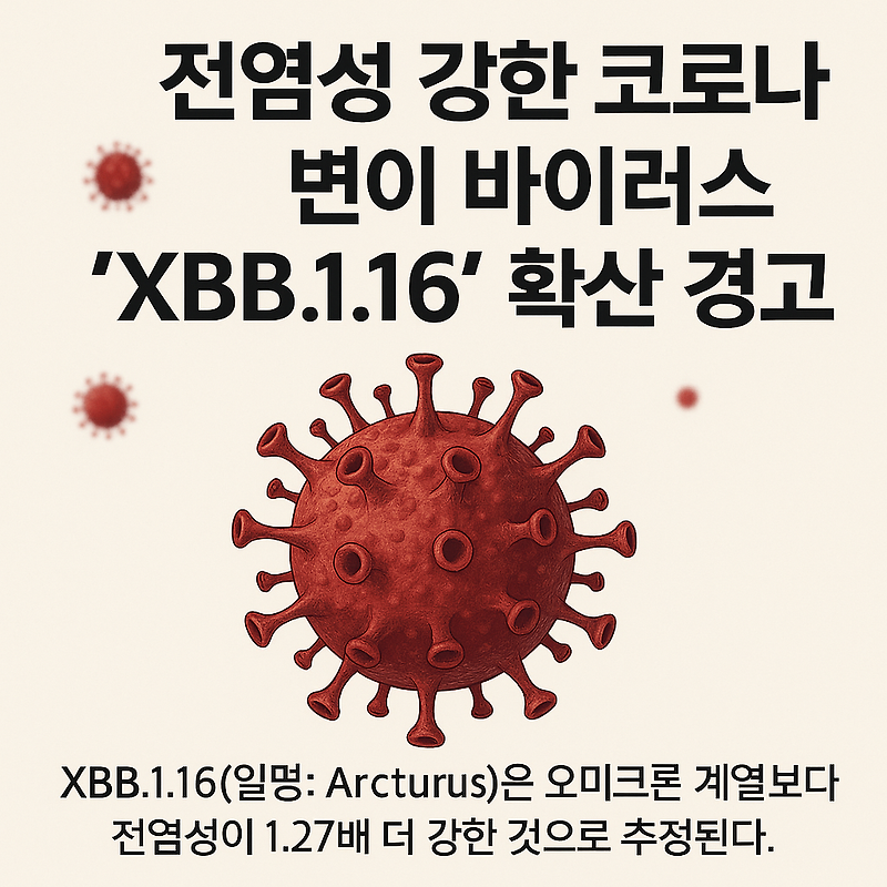 전염성 강한 코로나 변이 바이러스 'XBB.1.16' 확산 경고