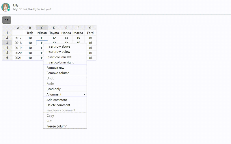 리액트 - Handsontable Context Menu 커스터마이징 (Fix Issue for Disappearing Comments)
