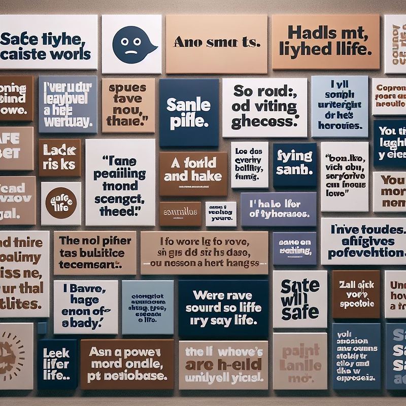 b26. Realistic life phrases, collection of short and relatable sentences