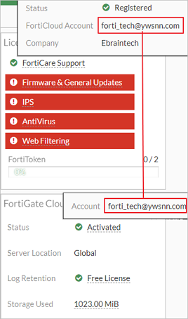 Fortigate FortiCare 계정과 FortiCloud 계정 다르게 설정하는 방법(등록된 계정변경 방법) :: www ...