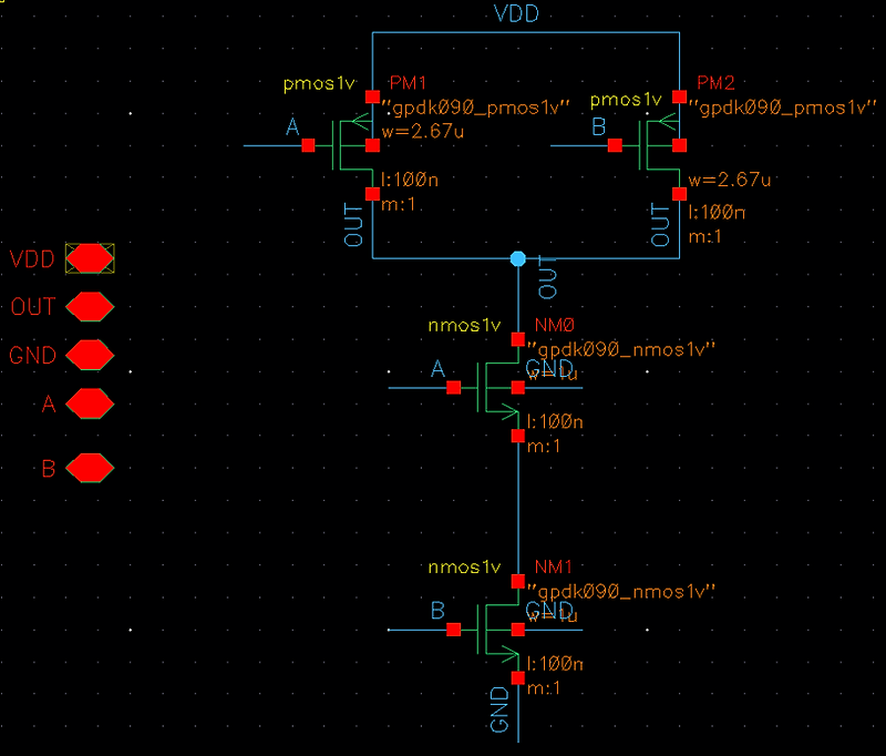 pcell 활용 NAND, NOR layout