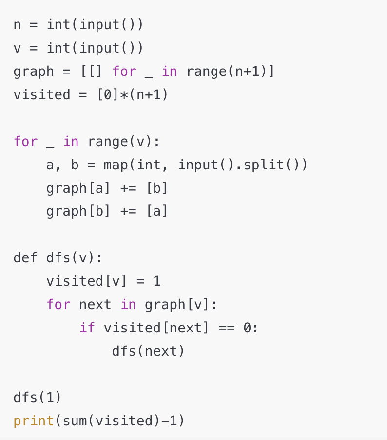 [백준] 2606 바이러스 / python