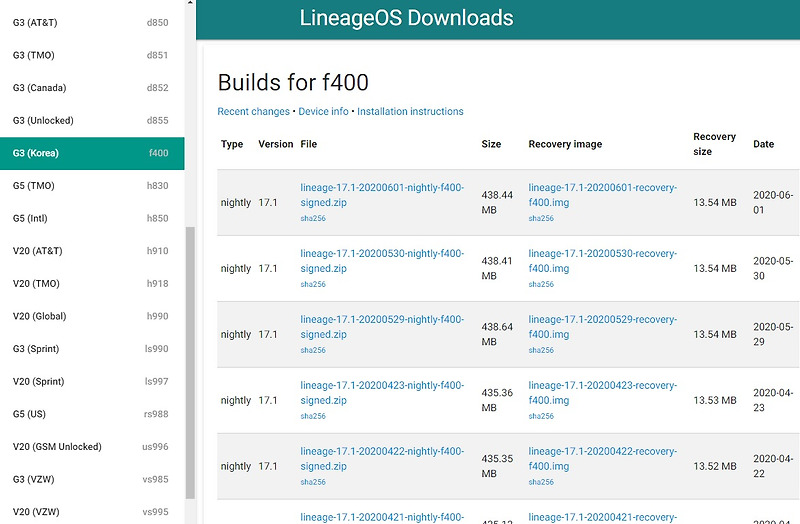 LineageOS 17.1, Google Pixel, Pixel XL 및 Nexus 6 추가 지원