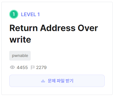 [드림핵] Return Address Overwrite 풀이