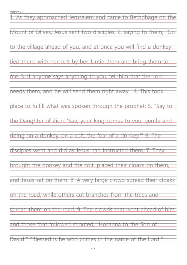 Matthew 21 Handwrite the Bible 마태복음21장 영어성경필사 PDF