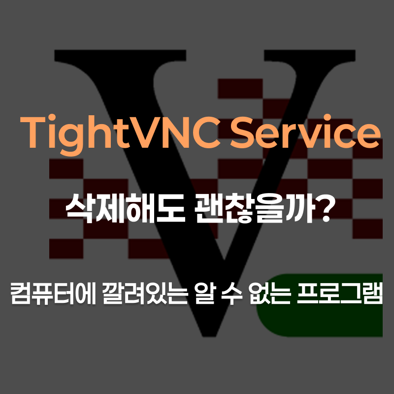 TightVNC Service는 어떤 프로그램일까? 삭제해도 괜찮을까?