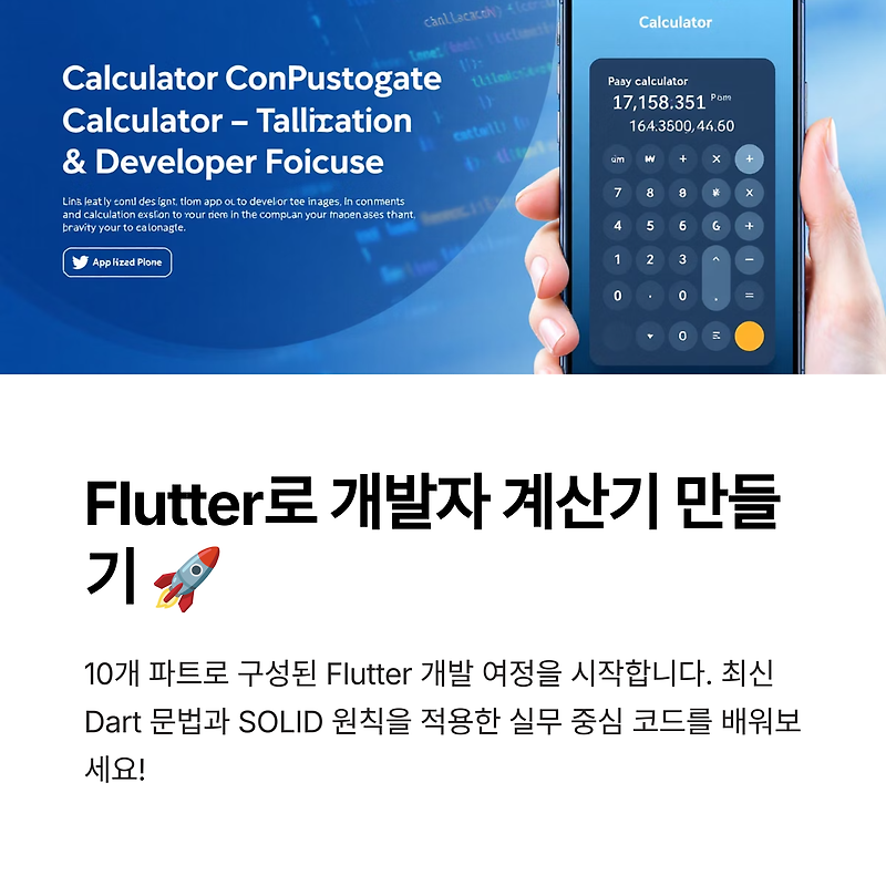 Flutter 개발자 계산기 만들기 Part 1 프로젝트 설정 및 기본 Ui 레이아웃