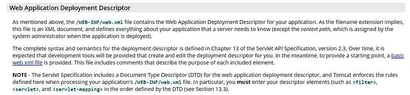 Web Application Deployment Descriptor
