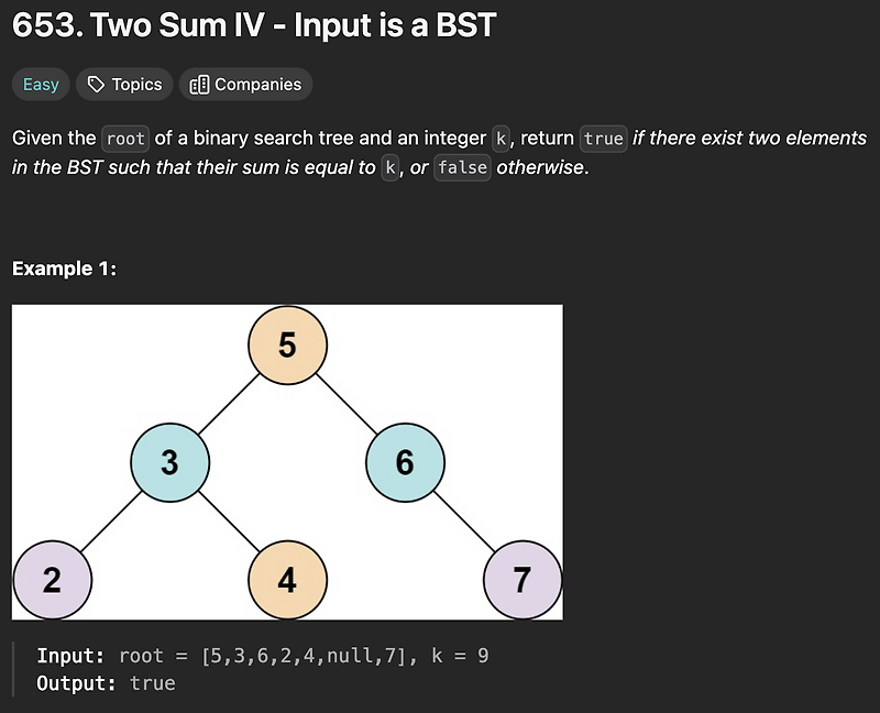[Leetcode/Two Pointer] 653. Two Sum IV - Input is a BST