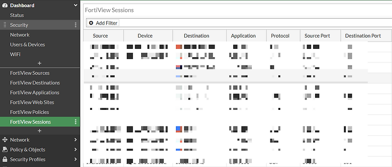 FortiGate GUI에서 Session Clear 방법