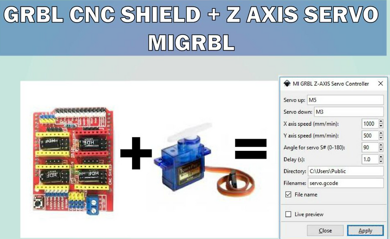 아두이노 _ 플로터 _DIY (GRBL CNC Shield + Z axis servo MIGRBL) + UGS