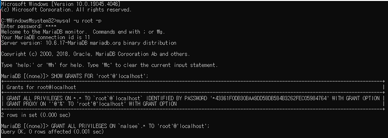 Access denied for user 'root'@'localhost' (using password: YES)