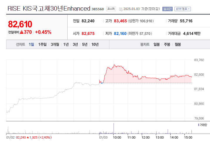 안정적인 장기 투자 RISE KIS국고채30년Enhanced ETF (385560) :: Dividend