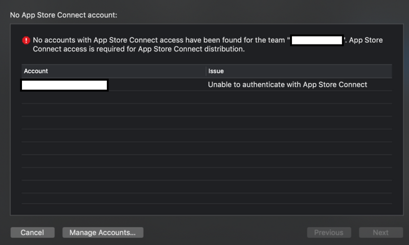 [macOS] Unable to authenticate with App Store Connect Error (앱 공증 에러)