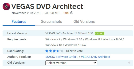 VEGAS DVD Architect 무료 다운로드