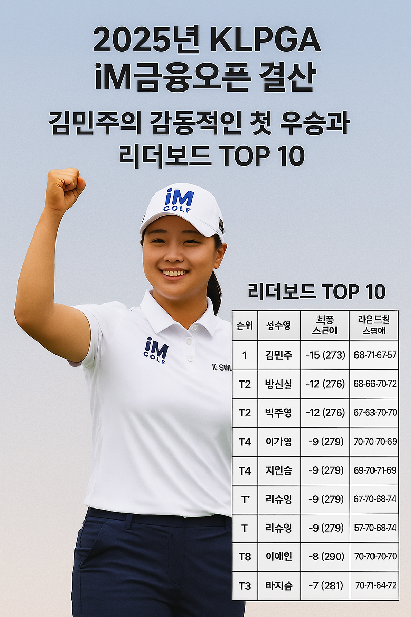 2025년 KLPGA iM금융오픈 결산: 김민주의 감동적인 첫 우승