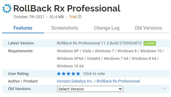 RollBack Rx Professional 무료 다운로드