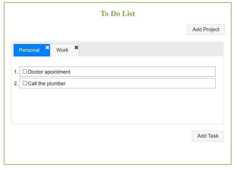 jQuery UI Project: To Do List Application