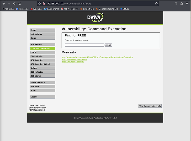 Command Execution -Low