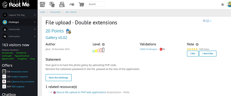 [3주차] 웹해킹 실습 root-me File upload - Double extensions & Install files