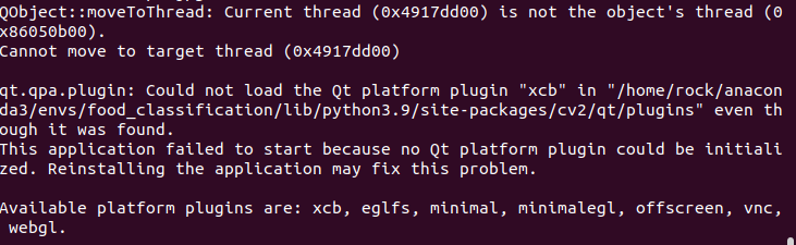 Could not load the Qt platform plugin xcb