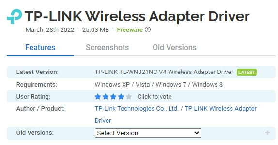 TP-LINK Wireless Adapter Driver 무료 다운로드