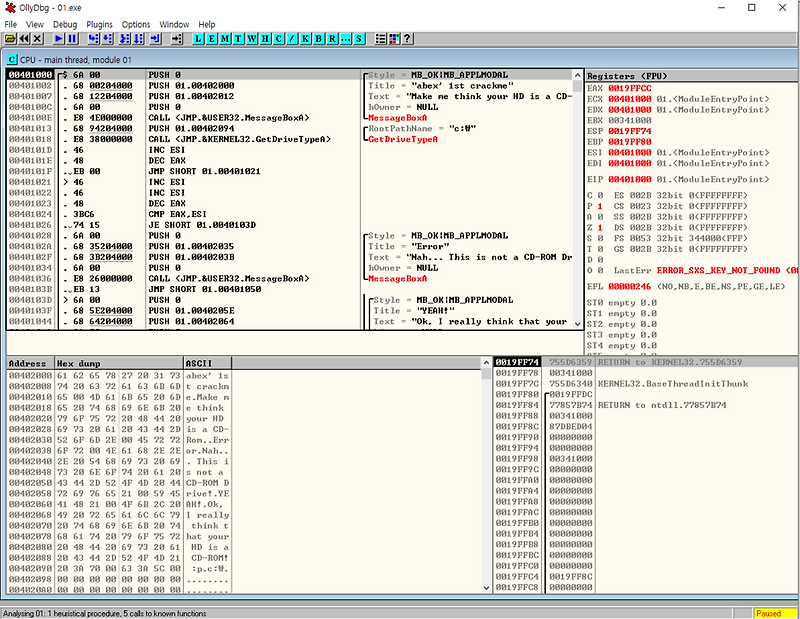 [CodeEngn Challenges Start] Basic RCE L01,L02