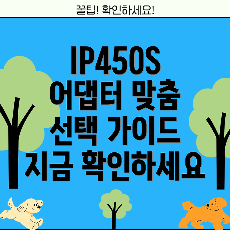 IP450S 어댑터 선택 가이드 나에게 딱 맞는 제품 찾기
